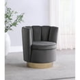 Channeled Tufted Swivel Chair Grey and Gold - Walmart.com