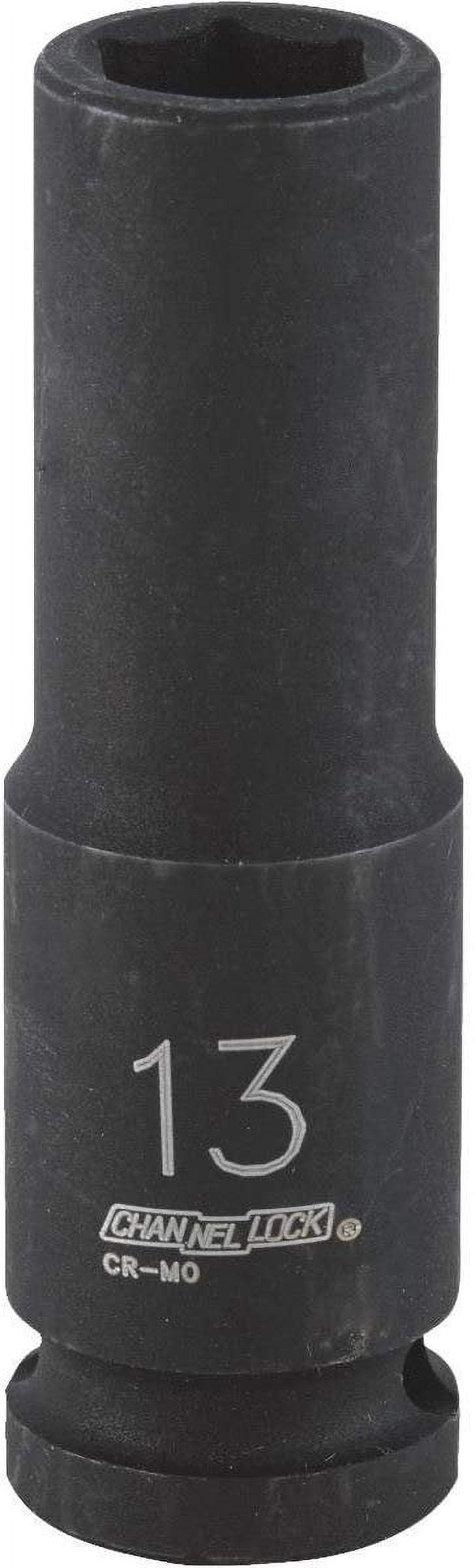 Channellock 1/2" Drive 13 mm 6-Point Deep Metric Impact Socket ...