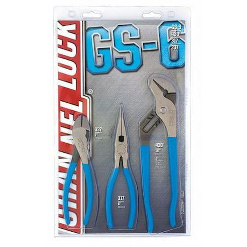 Channellock 3 Piece Gift Sets Plastic Grip Plier Set Dipped Handle ...