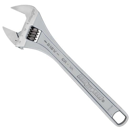 Channellock 812W 12-inch Adjustable Wrench, 1.5-inch Wide Mouth Jaw ...