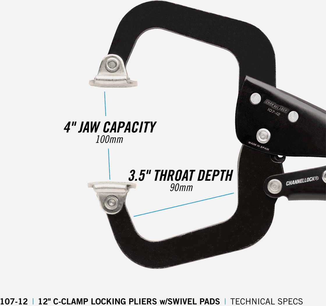 Channellock C-Clamp Locking Pliers - Pack of 12 — Heavy-Duty ...
