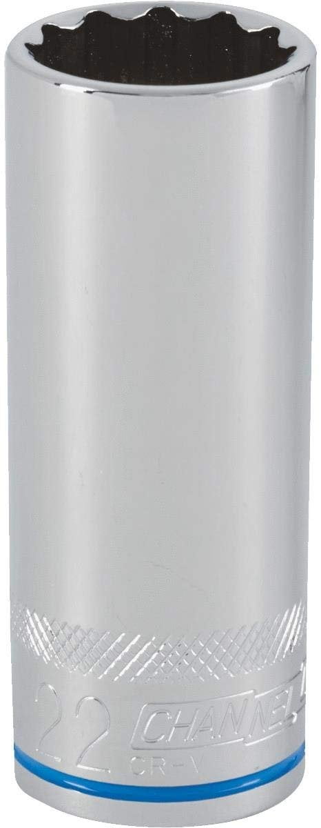 Channellock Products 1/2" Drive 22 mm 12-Point Deep Metric Socket ...