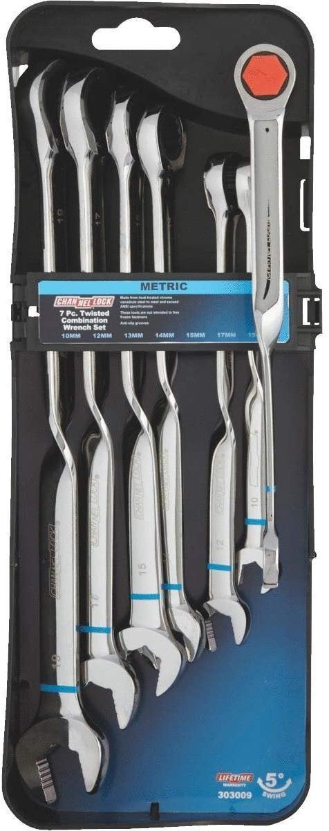 Channellock Multi-Size Hand Tools: 7-Piece 12-Point Twisted Ratcheting ...