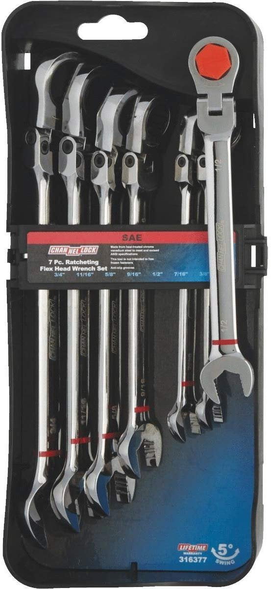 Channellock Standard 12-Point Flex Head Ratcheting Combination Wrench ...