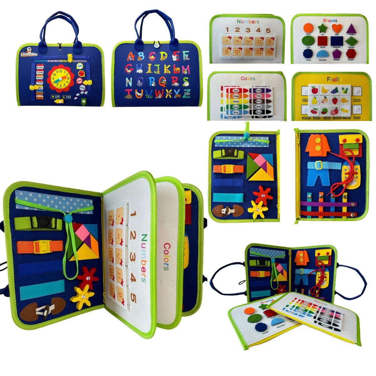 Channie's Busy Book Set for Kids, 3+ Year Old Girls Boys with 19 ...