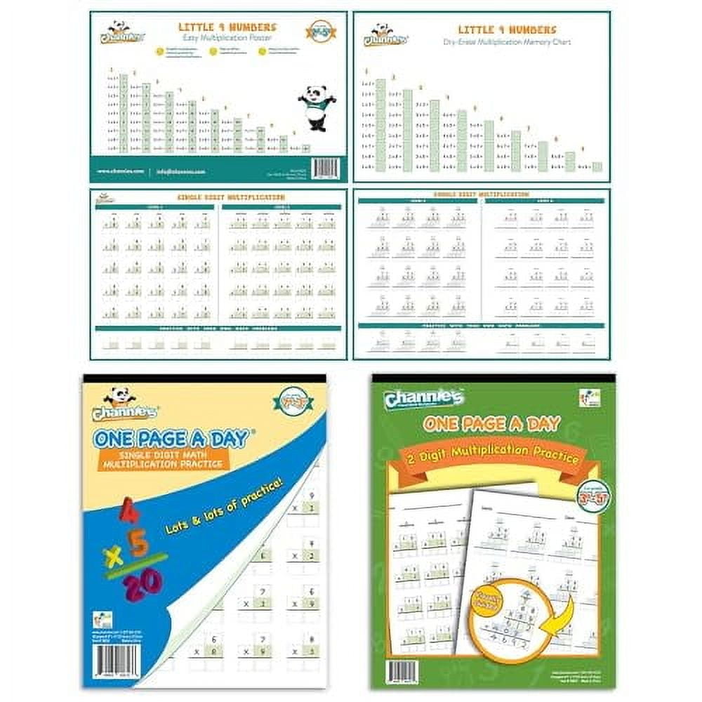 Channie’s One Page A Day Multiplication Kit, Dry-Erase Multiplication ...