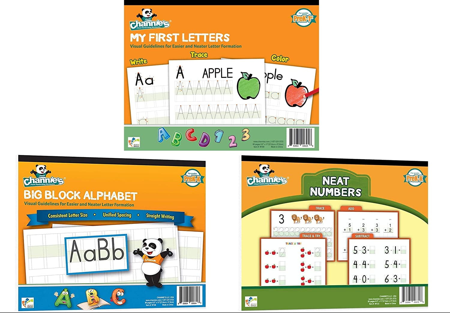 Channie's Pre-K Visual Alphabets & Numbers Learning & Tracing workbooks ...
