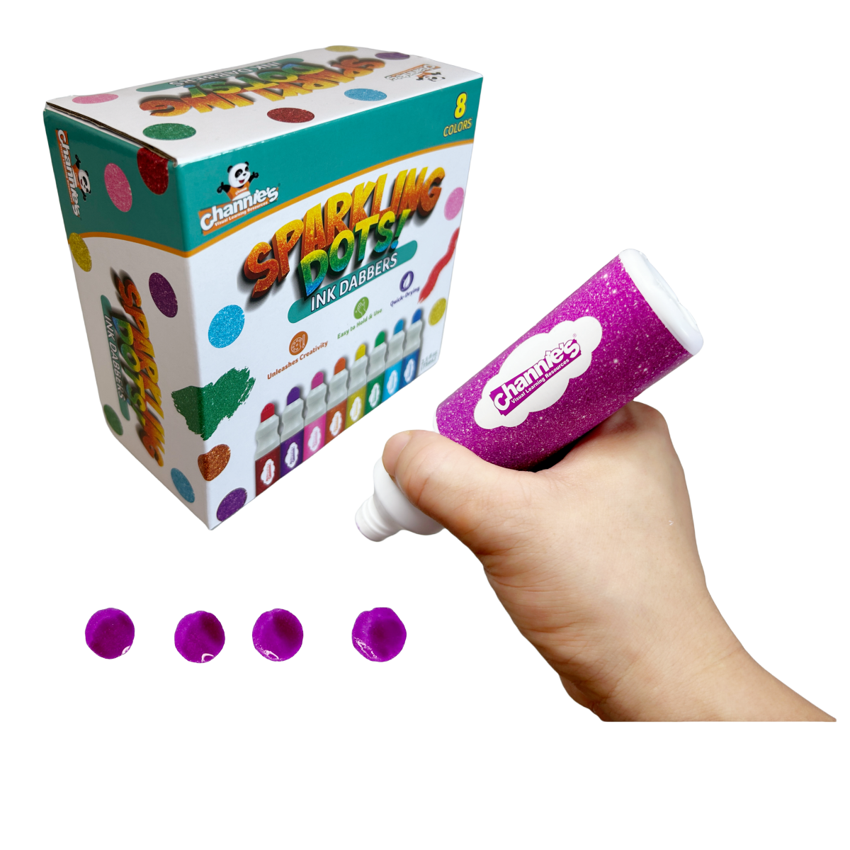 Channie's Sparkling Dots Vibrant 8 Ink Dabbers - Walmart.com