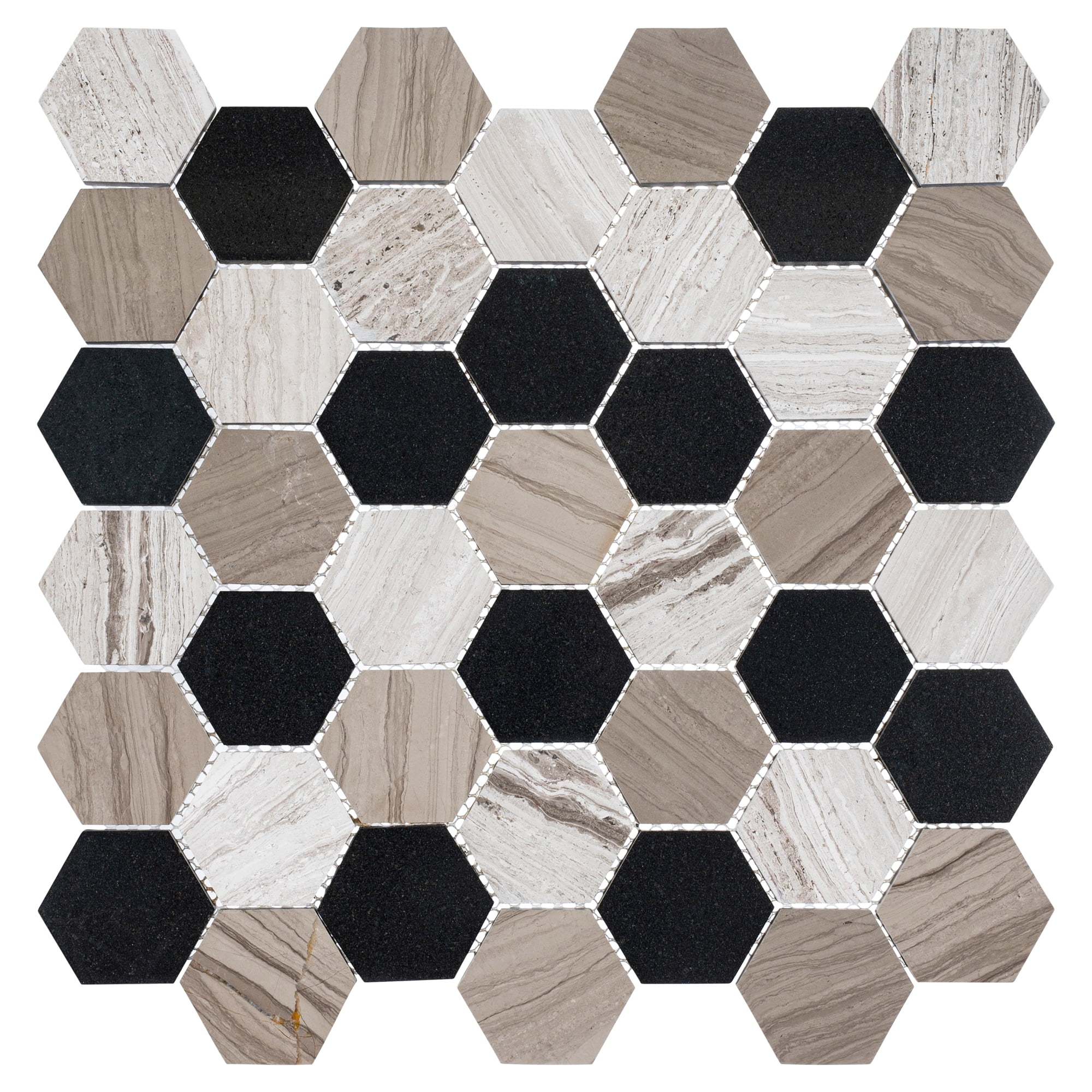 Channing 2" x 2" Marble Honeycomb Mosaic Floor Use Tile - Walmart.com