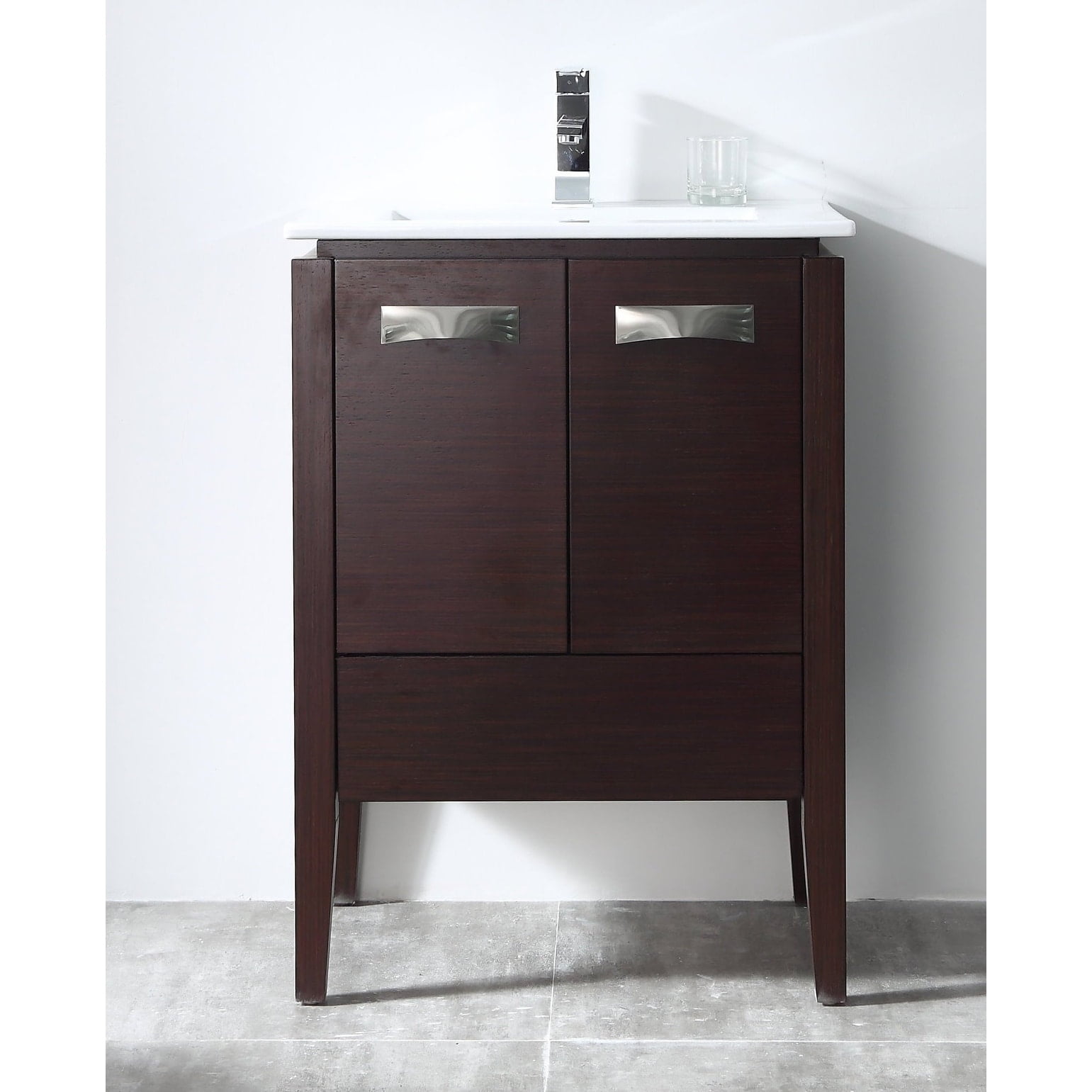 Chans Furniture 24" Tennant Brand Adagio Wenge Finish Slim Bathroom ...