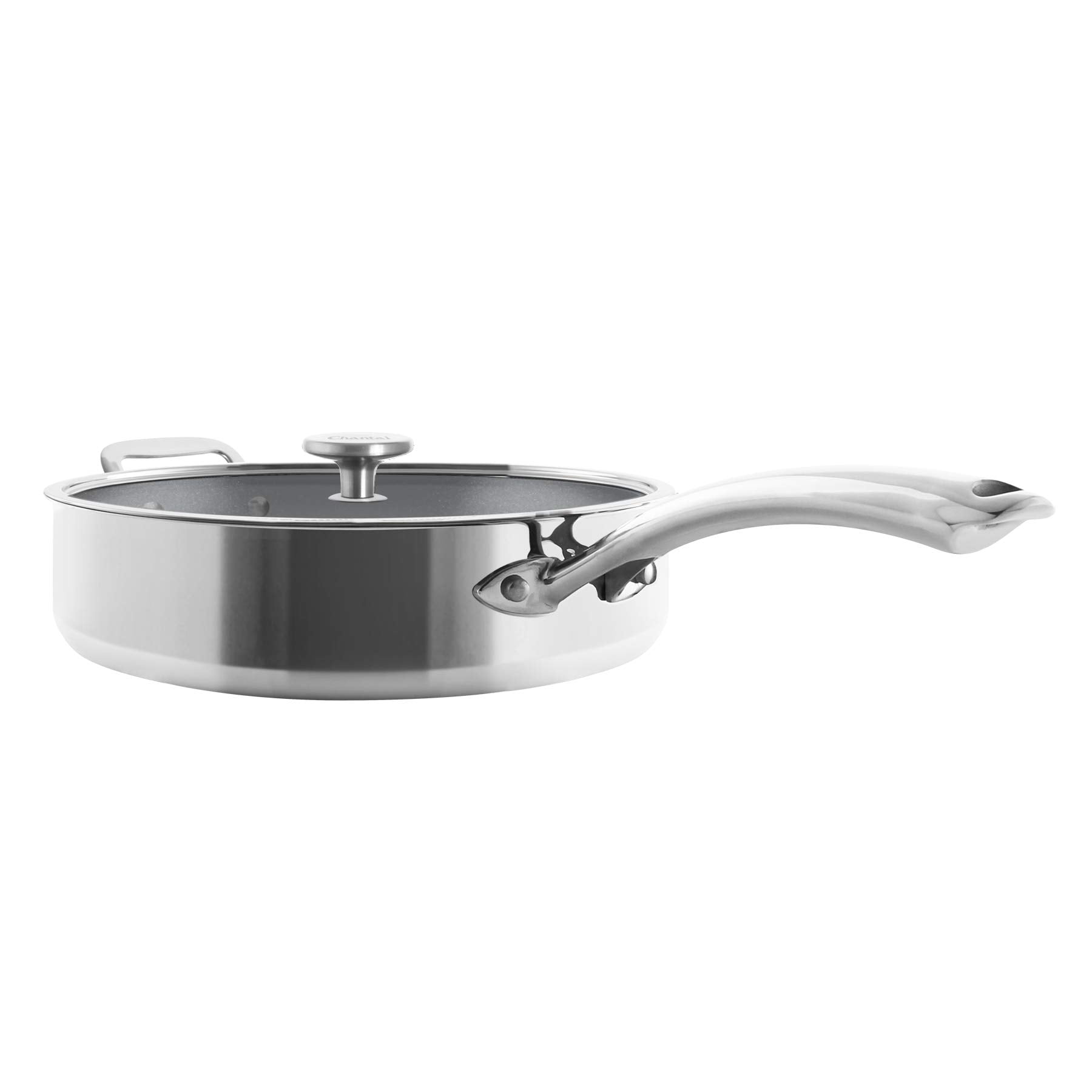 Chantal 3.Clad 5 quart Tri-Ply Stainless Steel Saute Pan with Ceramic ...