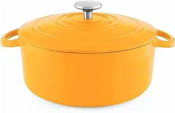 Chantal Cast Iron 5 Quart Round Casserole Pot Marigold Yellow - Walmart.com