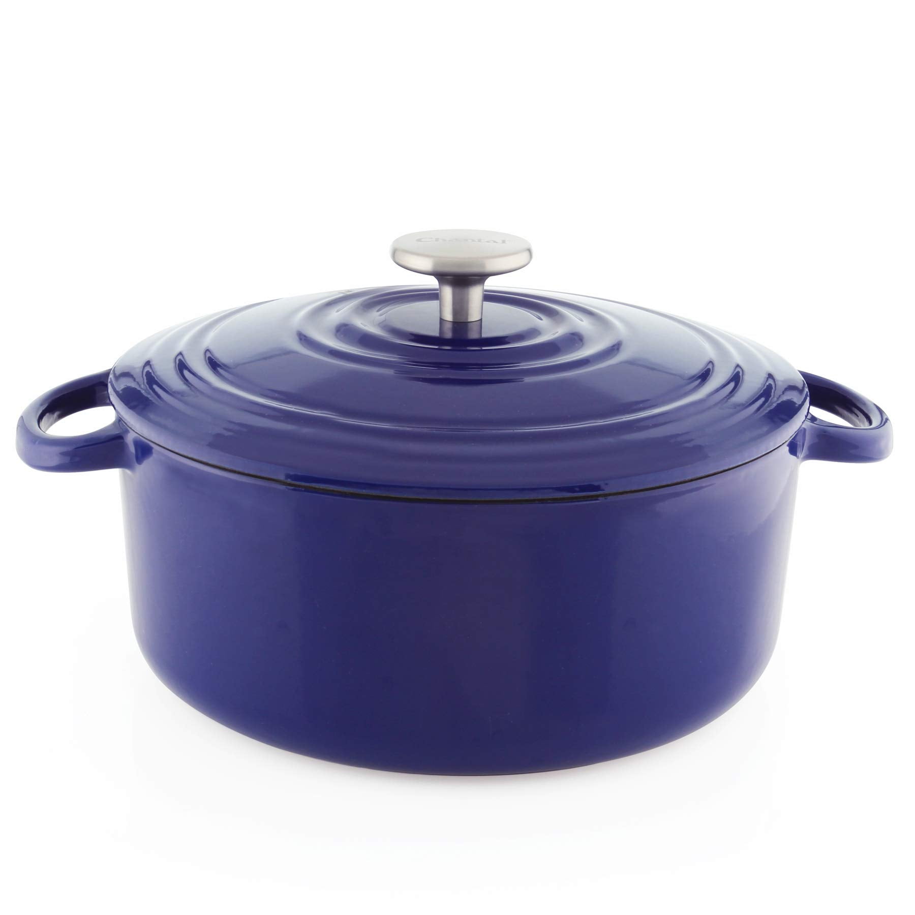 Chantal TC32-260 BL 5qt Round Enamel Dutch Oven-Cobalt Blue Cast Iron ...