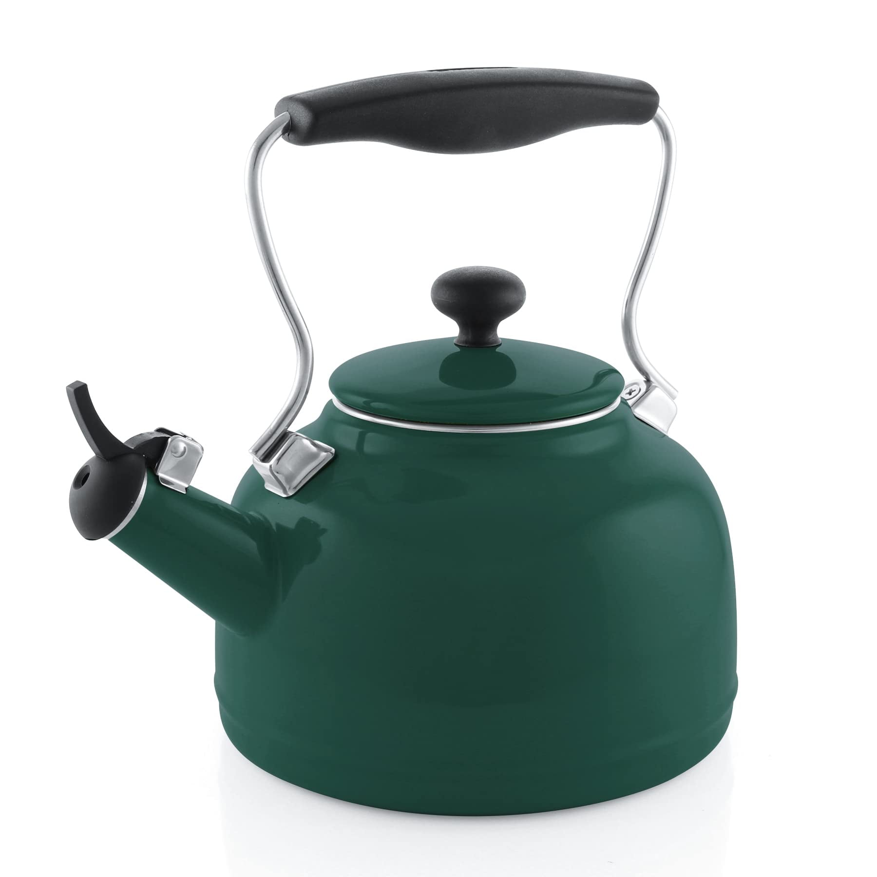 Chantal Vintage Enamel on Steel Whistling Teakettle, 1.7 quart, Forest ...