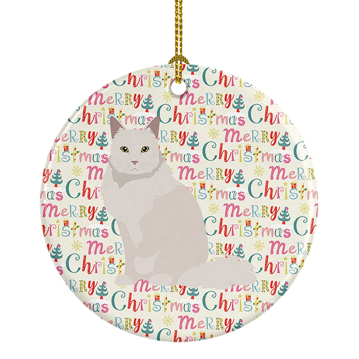 Chantilly Tiffany Cat Christmas Ceramic Ornament 2.8 in x 2.8 in ...