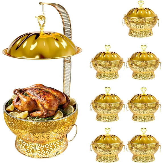 Chantmo Chafing Dish Set 8 Pack 8 Qt 2 in 1 Cold and Warm Round ...