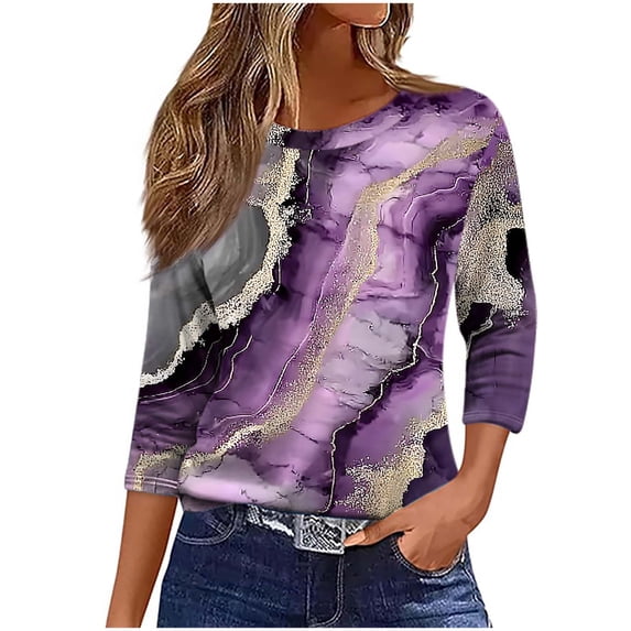 ChaoHeng 3/4 Length Sleeve Womens Tops V Neck Fashion Women's Casual ...