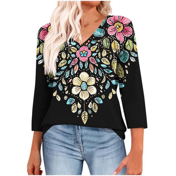 ChaoHeng Going Out Tops for Women Big Chest Fashion Women Patchwork 3/4 ...