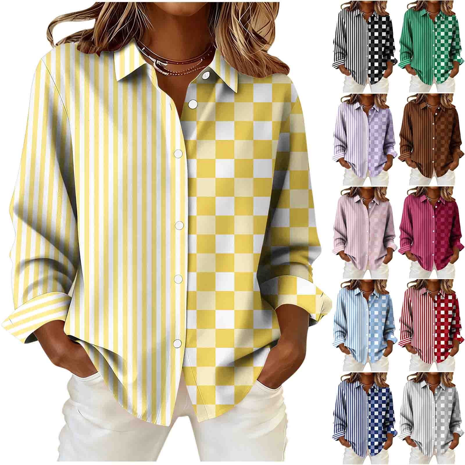 ChaoHeng Going Out Tops for Women Plus Size Womens Casual Tops 3/4 ...