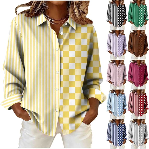 ChaoHeng Going Out Tops for Women Plus Size Womens Casual Tops 3/4 ...