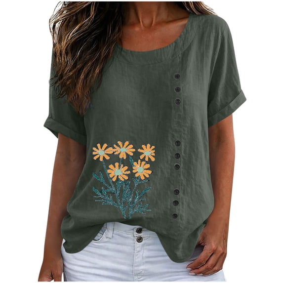 ChaoHeng Going Out Tops for Women Trendy Printed Button Going Out Tops ...