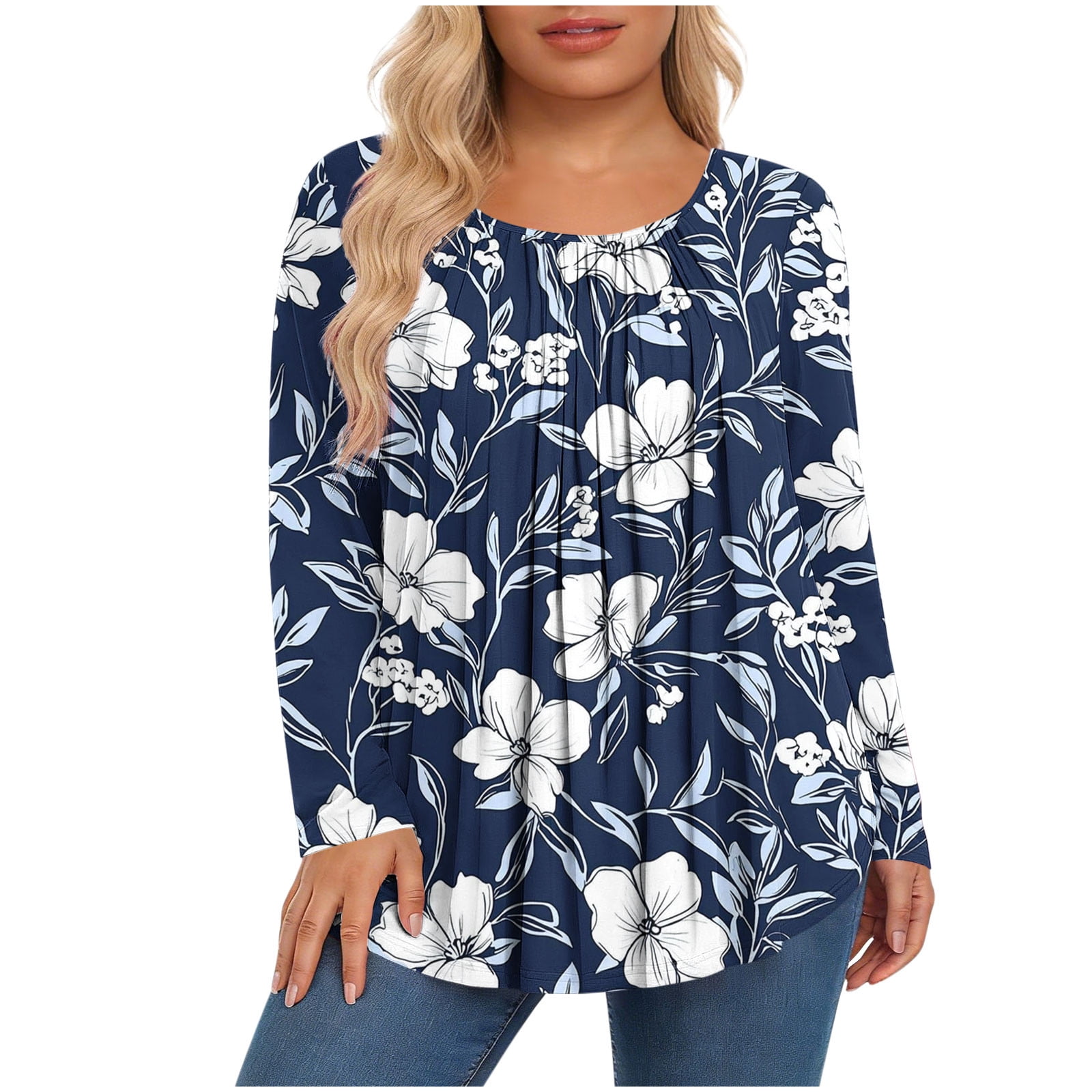 ChaoHeng Plus Size Tops Tops for Women Trendy Plus Size Printed Long ...