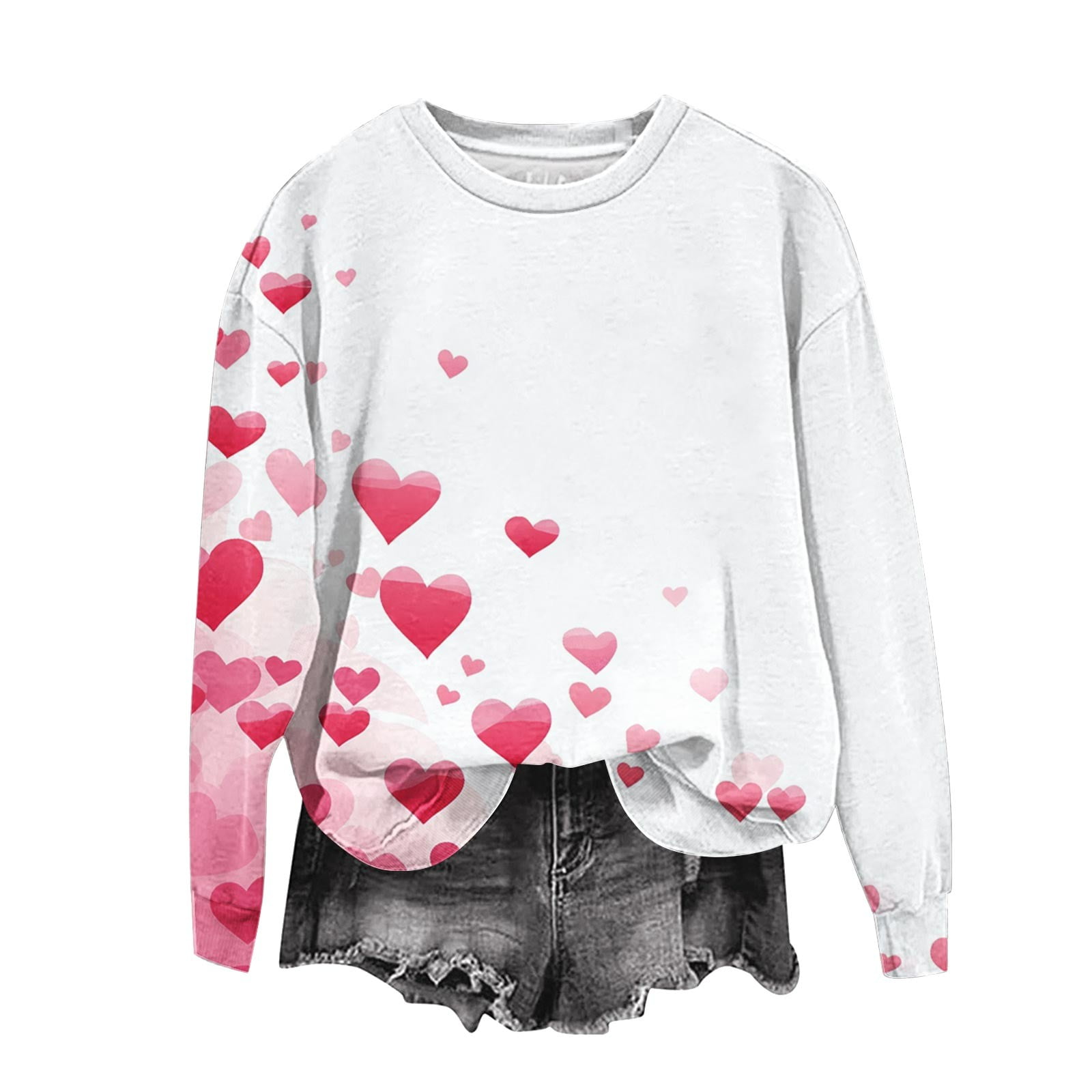 ChaoHeng Printed Tops with Sleeves Womens Shirts Crewneck Cute Tops ...
