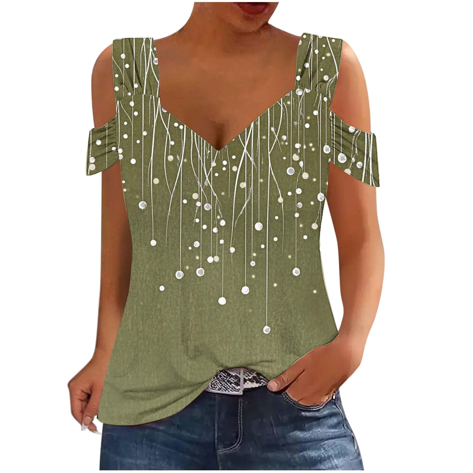 ChaoHeng Spring Tops for Women Plus Size Fashion Women's-neck Fold ...