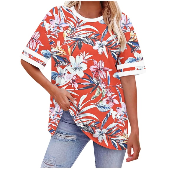 ChaoHeng Summer Tops for Women Cotton Womens Tops Casual Plus Size ...