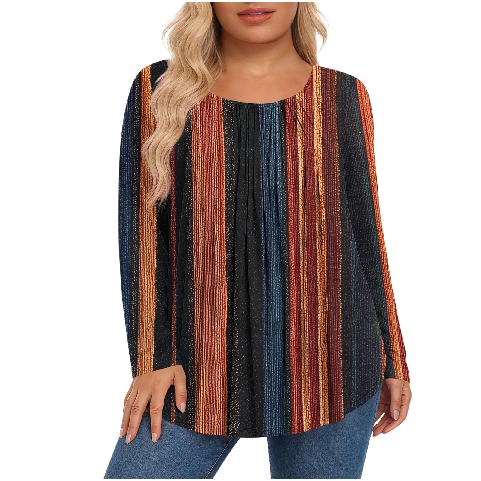ChaoHeng Tops for Women Trendy Womens Casual Tops Plus Size Long Sleeve ...