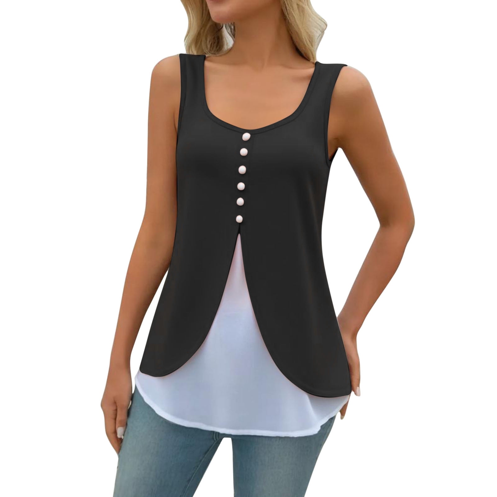 ChaoHeng Womens Tank Tops Summer Women's Fashionable Solid-color T ...