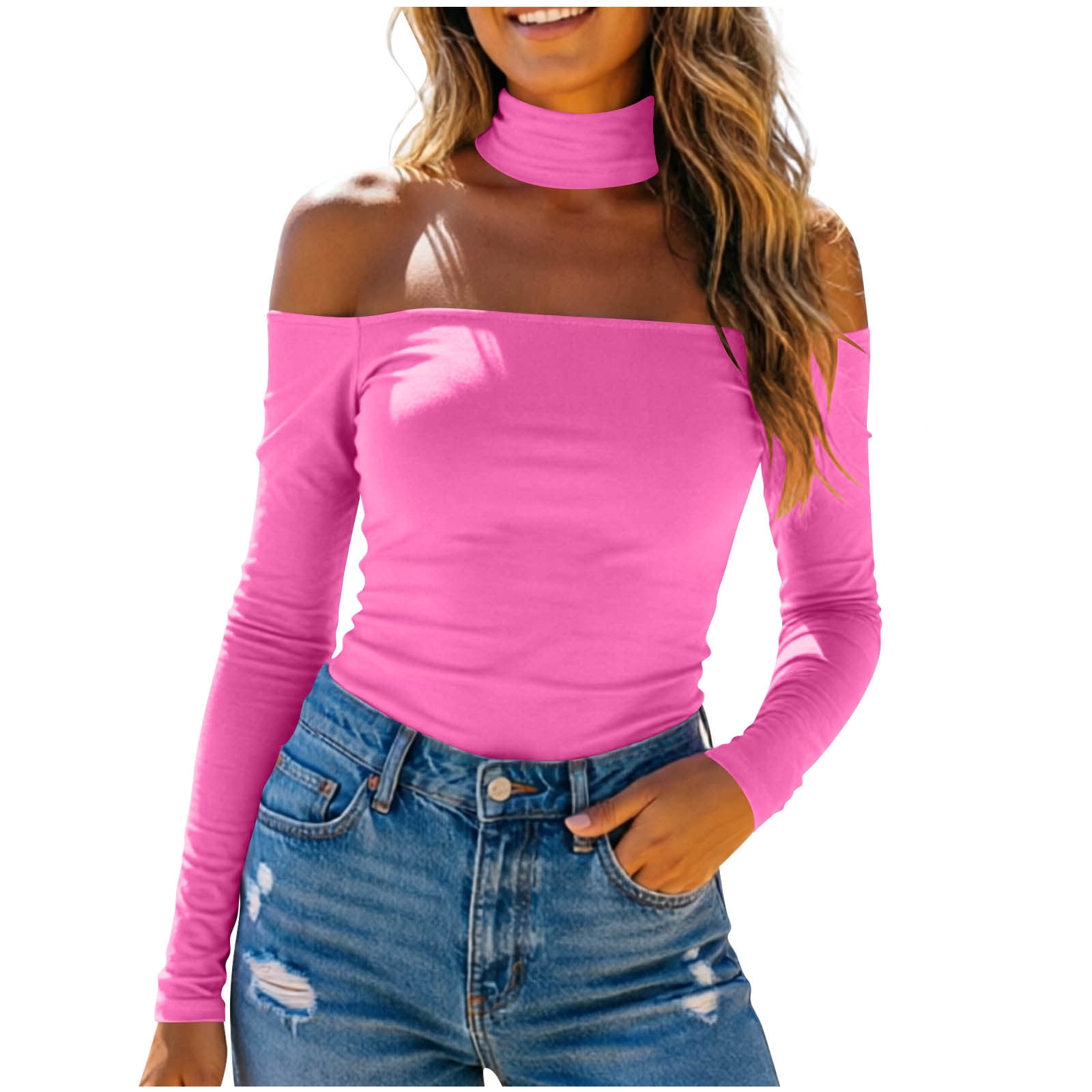 ChaoHeng Womens Tops Trendy 2026 Womens Casual Tops Cotton Off Shoulder ...