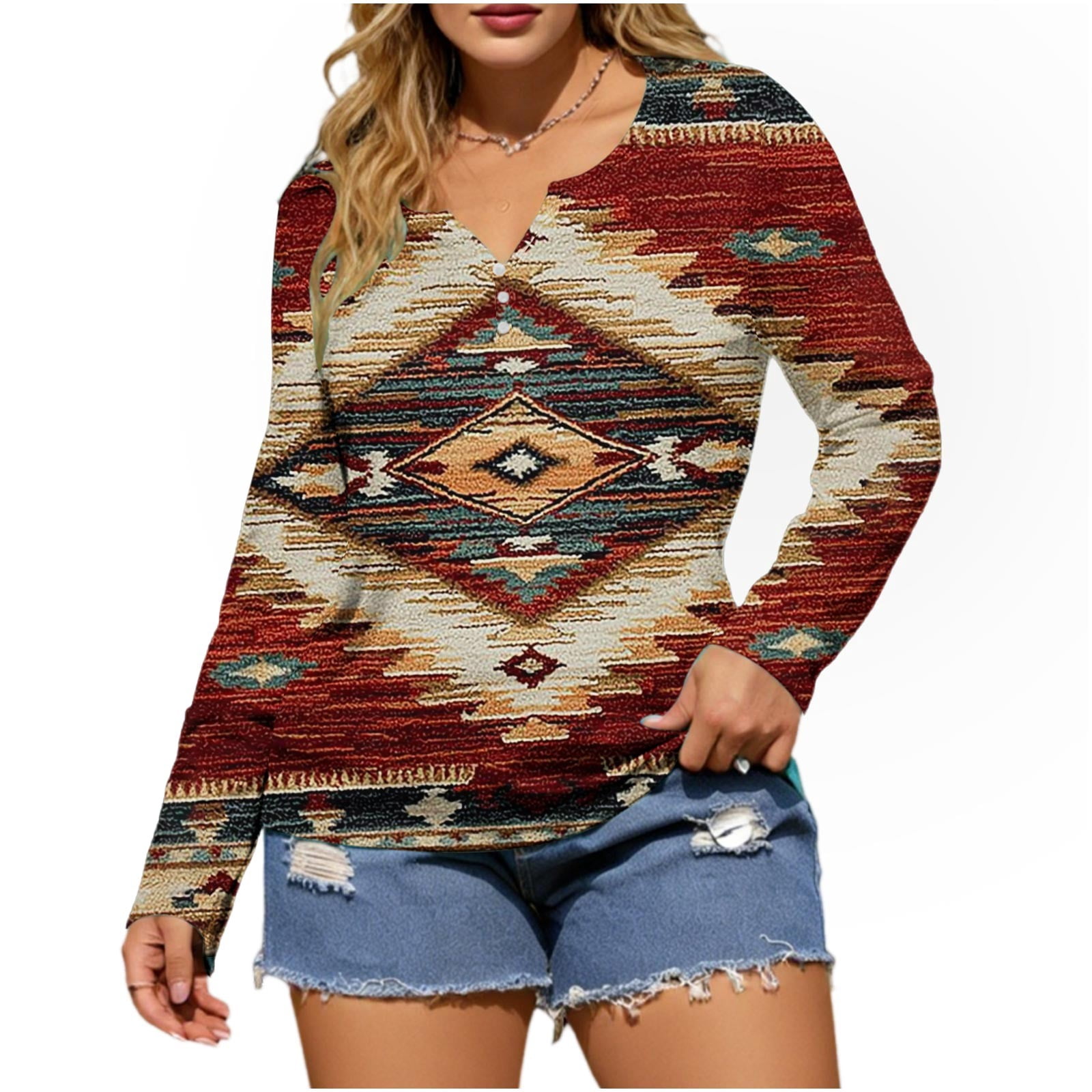 ChaoHeng Womens Tops Trendy 2026 Womens Tops Trendy Casual Long Sleeve ...