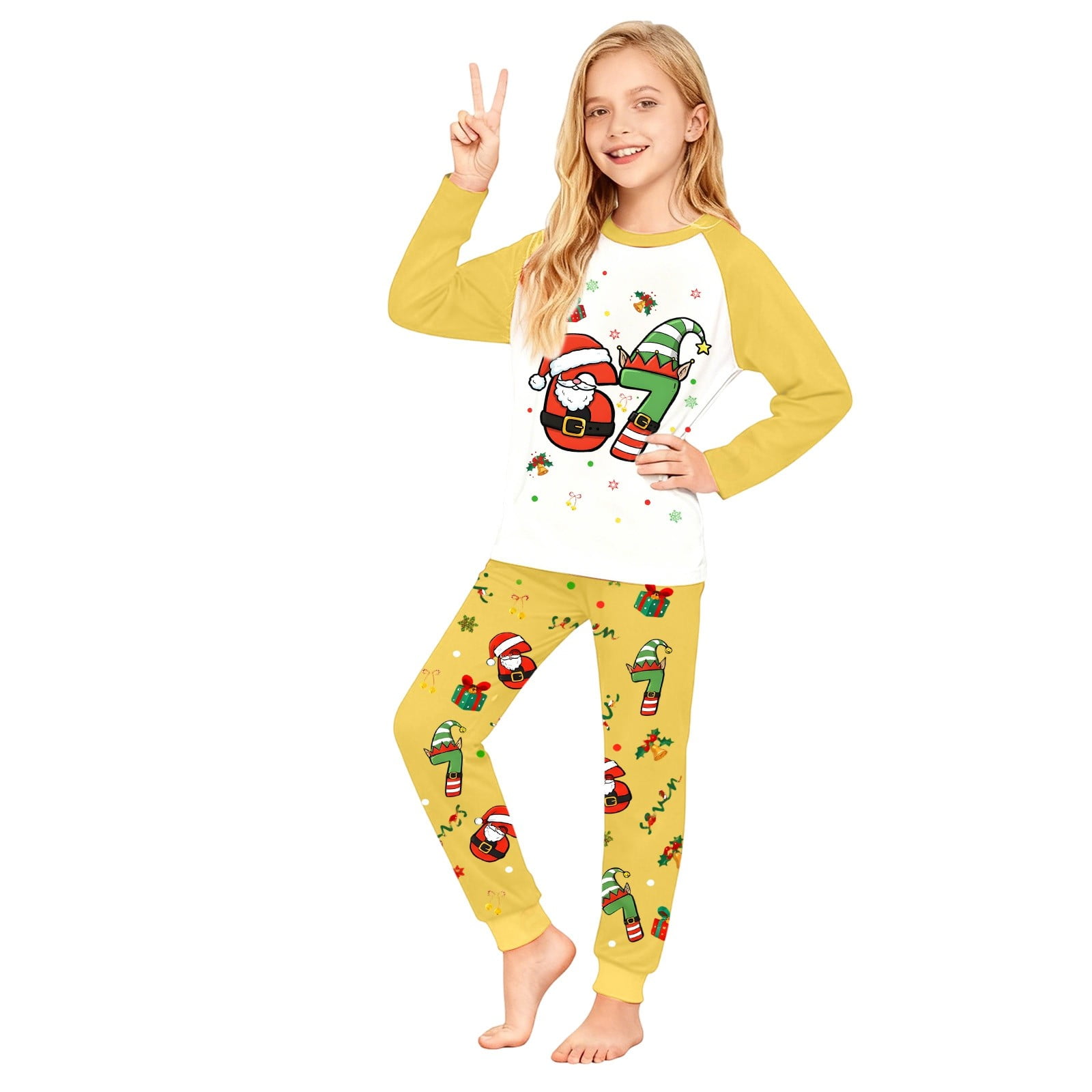 ChaoLingNeng 67 Shirt Kids Christmas Tops and Pants set 6 7 meme Top ...