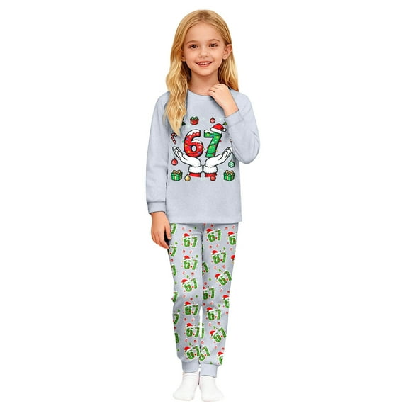 ChaoLingNeng 67 Shirt Kids Christmas Tops and Pants set 6 7 meme Top ...