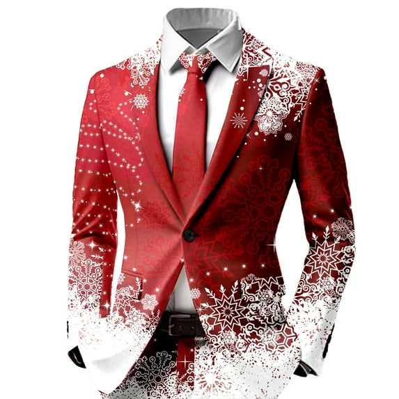 ChaoLingNeng Christmas Blazer Men, Mens Christmas Suit Jackets Xmas ...