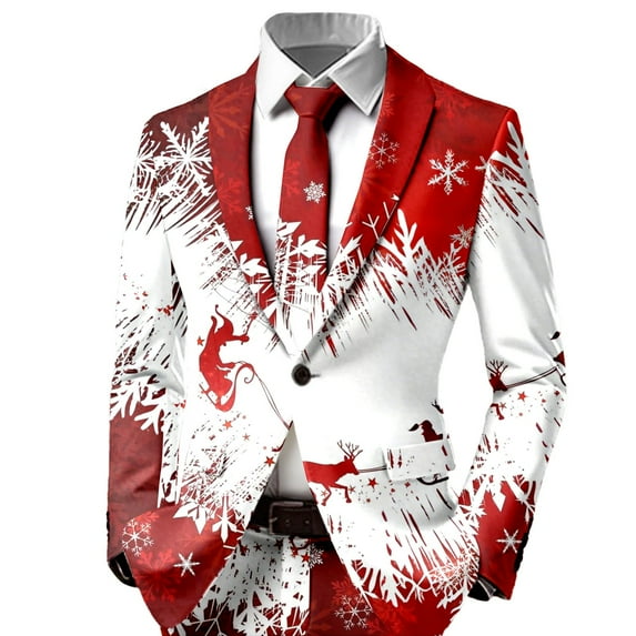 ChaoLingNeng Christmas Blazer Men, Mens Christmas Suit Jackets Xmas ...