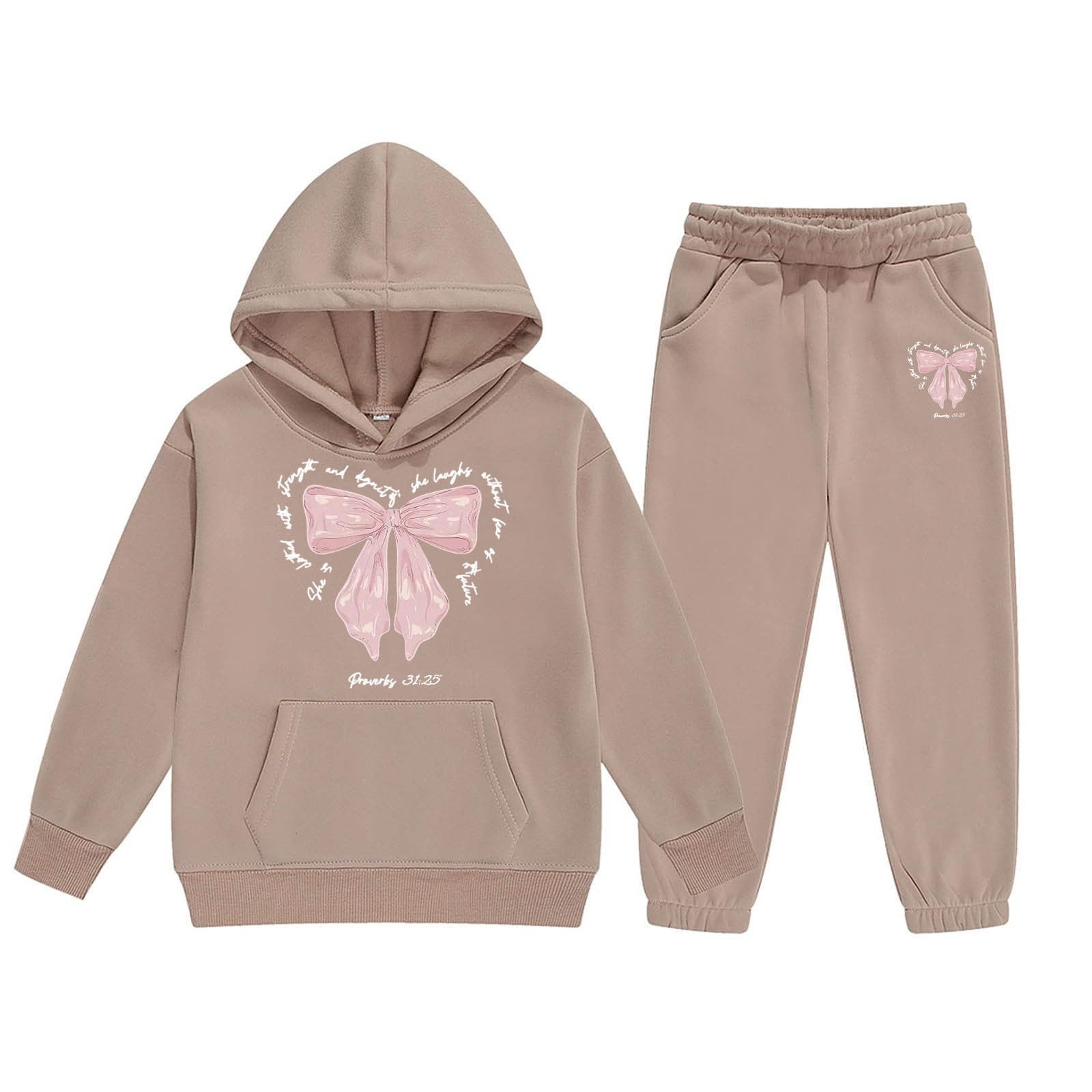 ChaoLingNeng Fall Outfits for Girls 7/8 Graphic Print Crew Neck Long ...