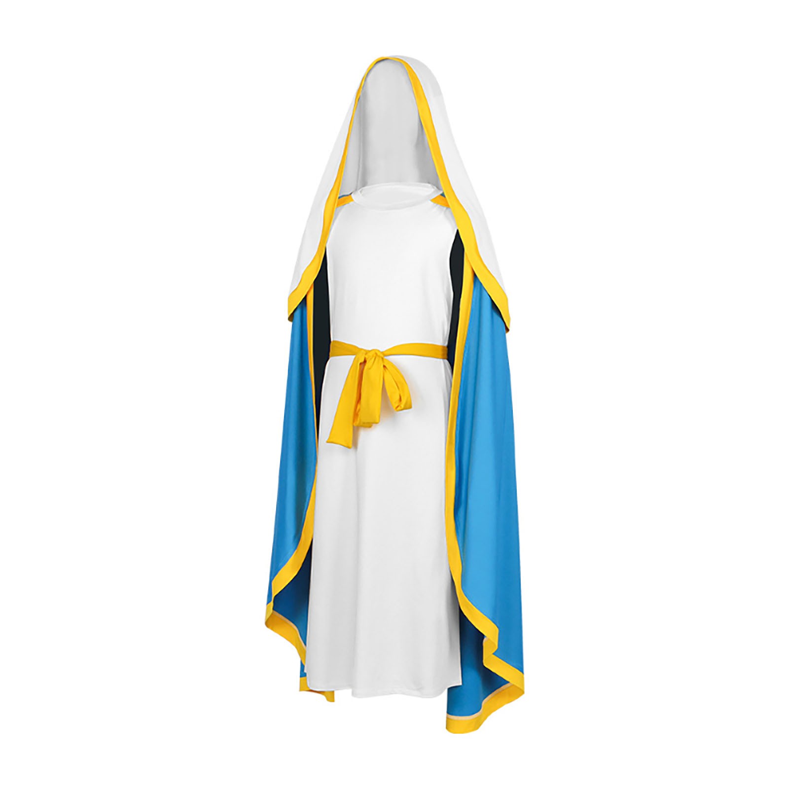 ChaoLingNeng Girls Carnival Biblical Mary Outfit White and Blue Robe ...