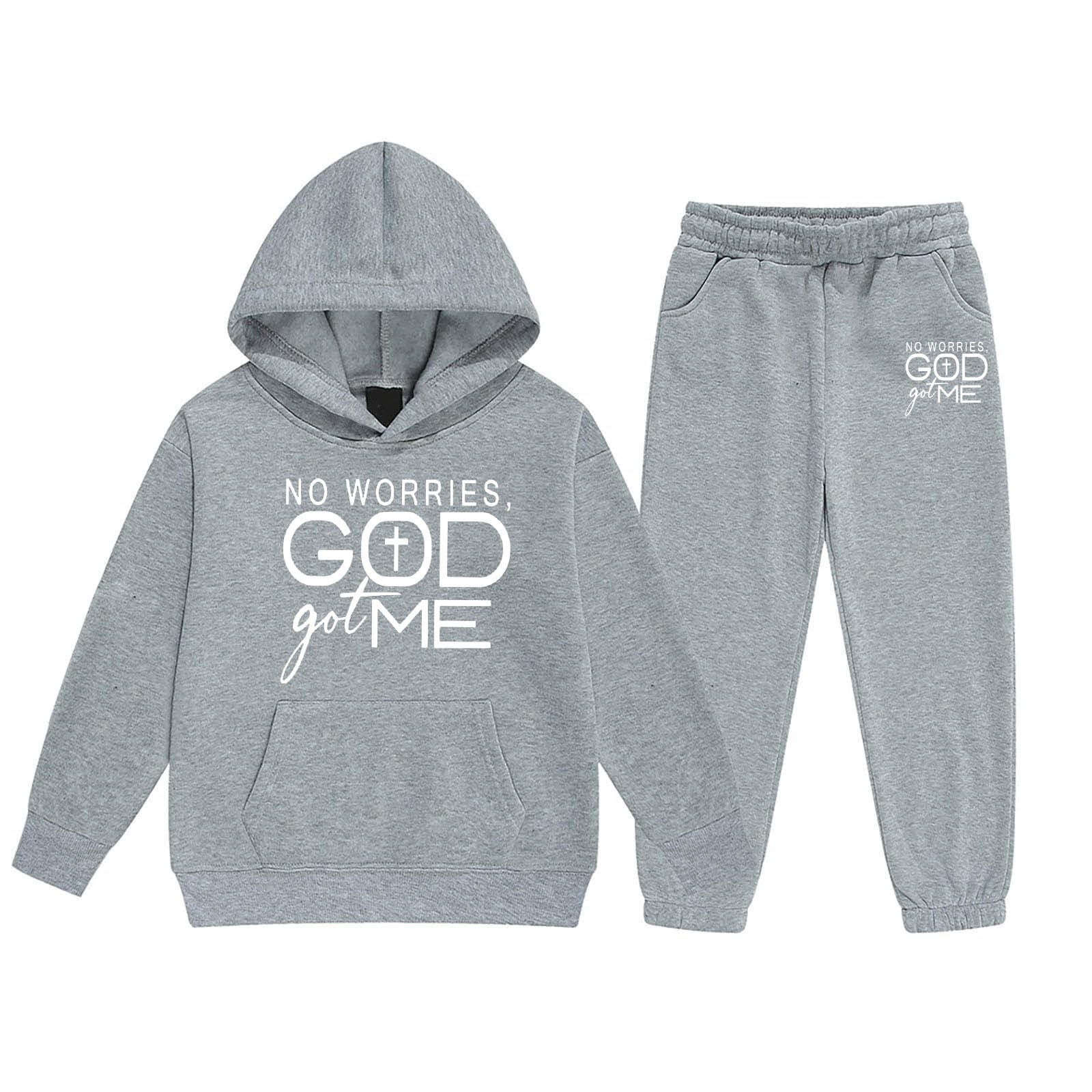 ChaoLingNeng Girls Sweatsuit Size 8 Cartoon Print Round Neck Long ...