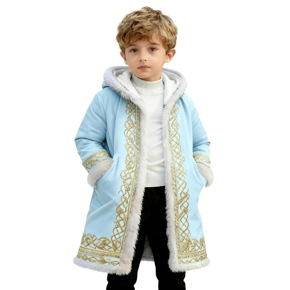 ChaoLingNeng Kids Christmas Jackets for Boys Sherpa Lined Winter Santa ...