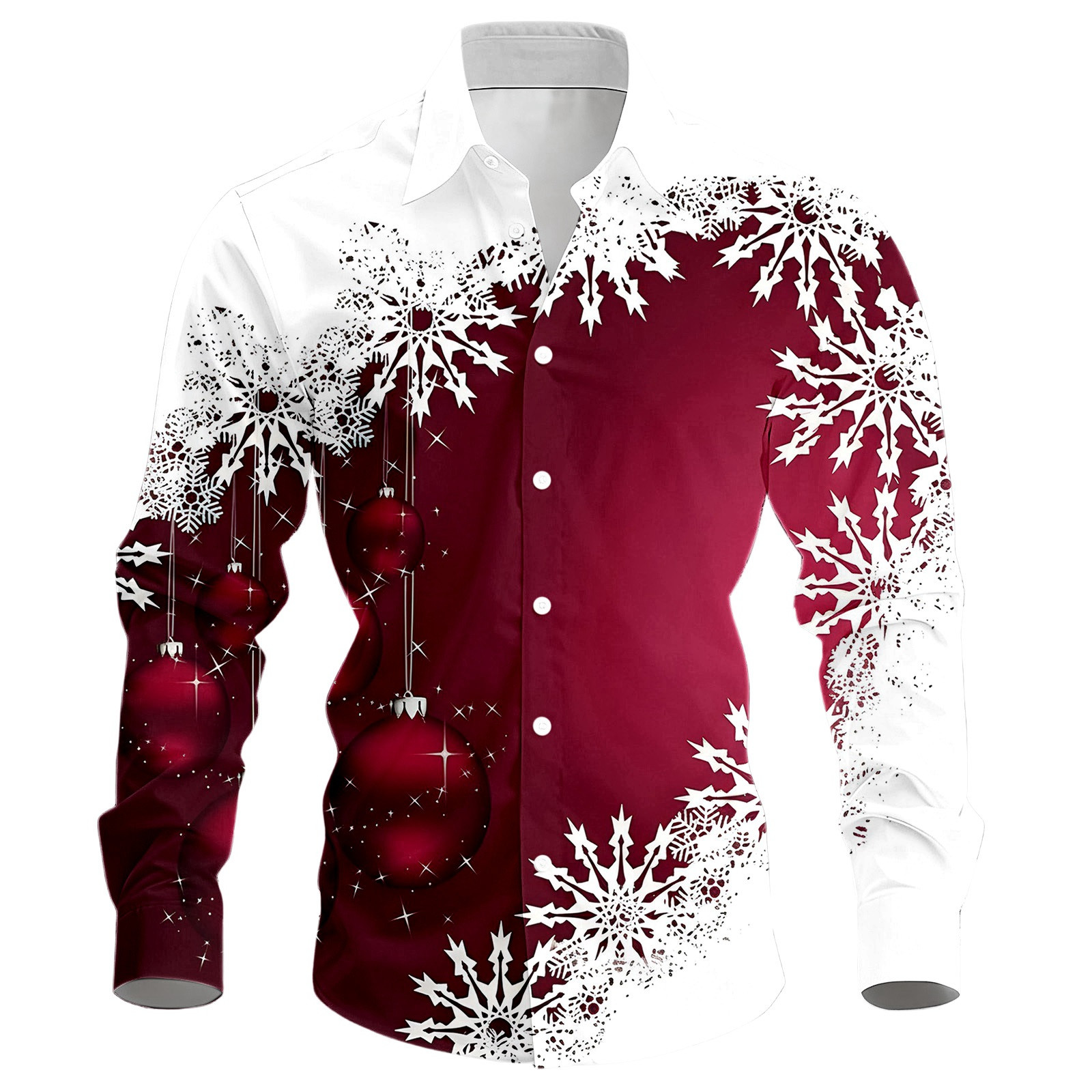 ChaoLingNeng Mens Christmas Shirts Xmas Holiday Party Button Down Dress ...