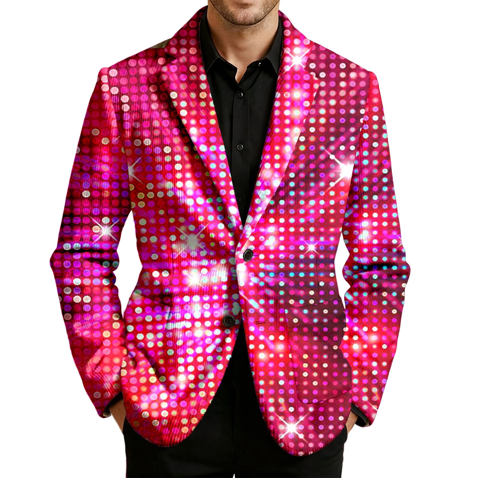 ChaoLingNeng Mens Mardi Gras Blazer, Relaxed Fit Carnival Print Suit ...