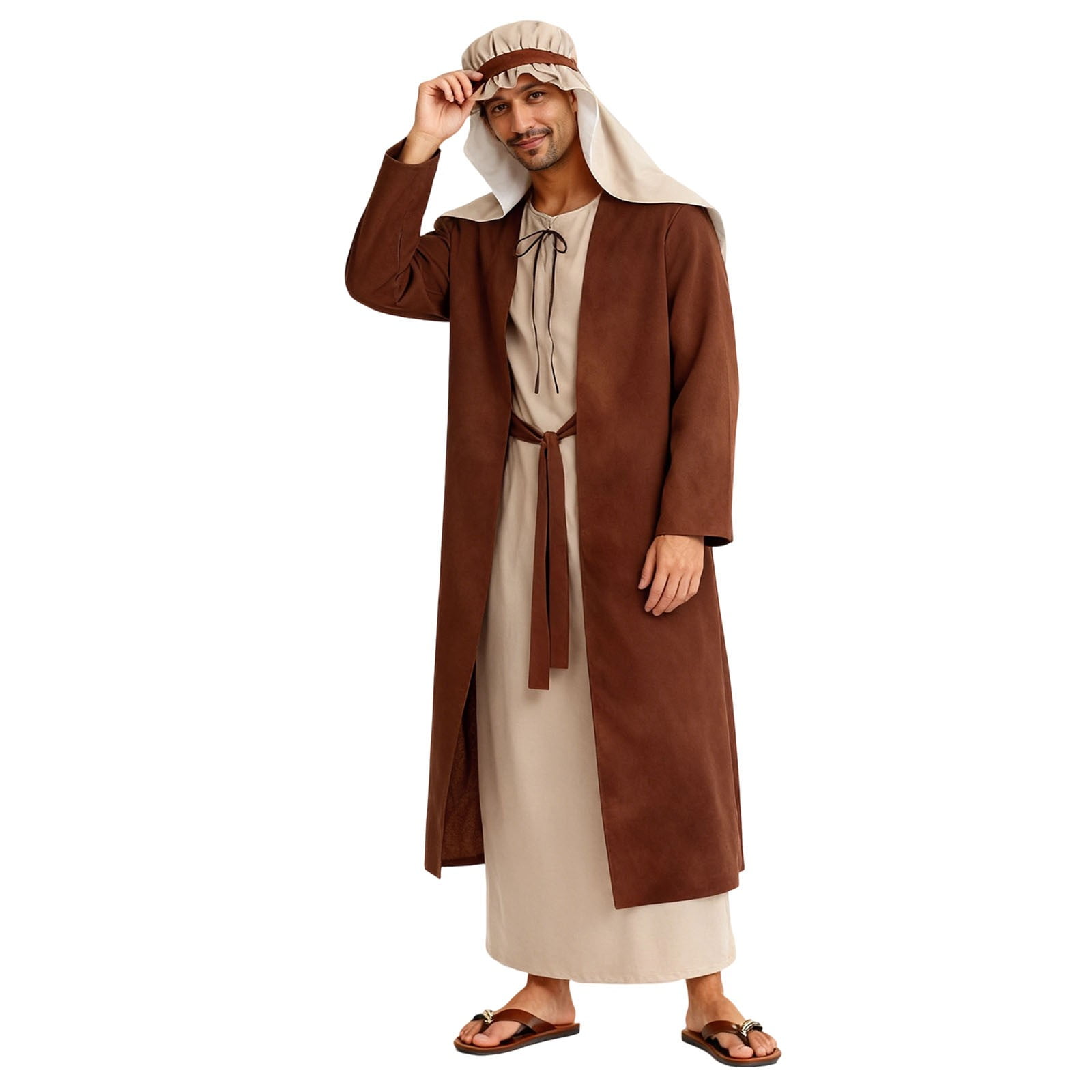 ChaoLingNeng Mens Shepherd Nativity Outfit for Christmas, Shepherd Robe ...