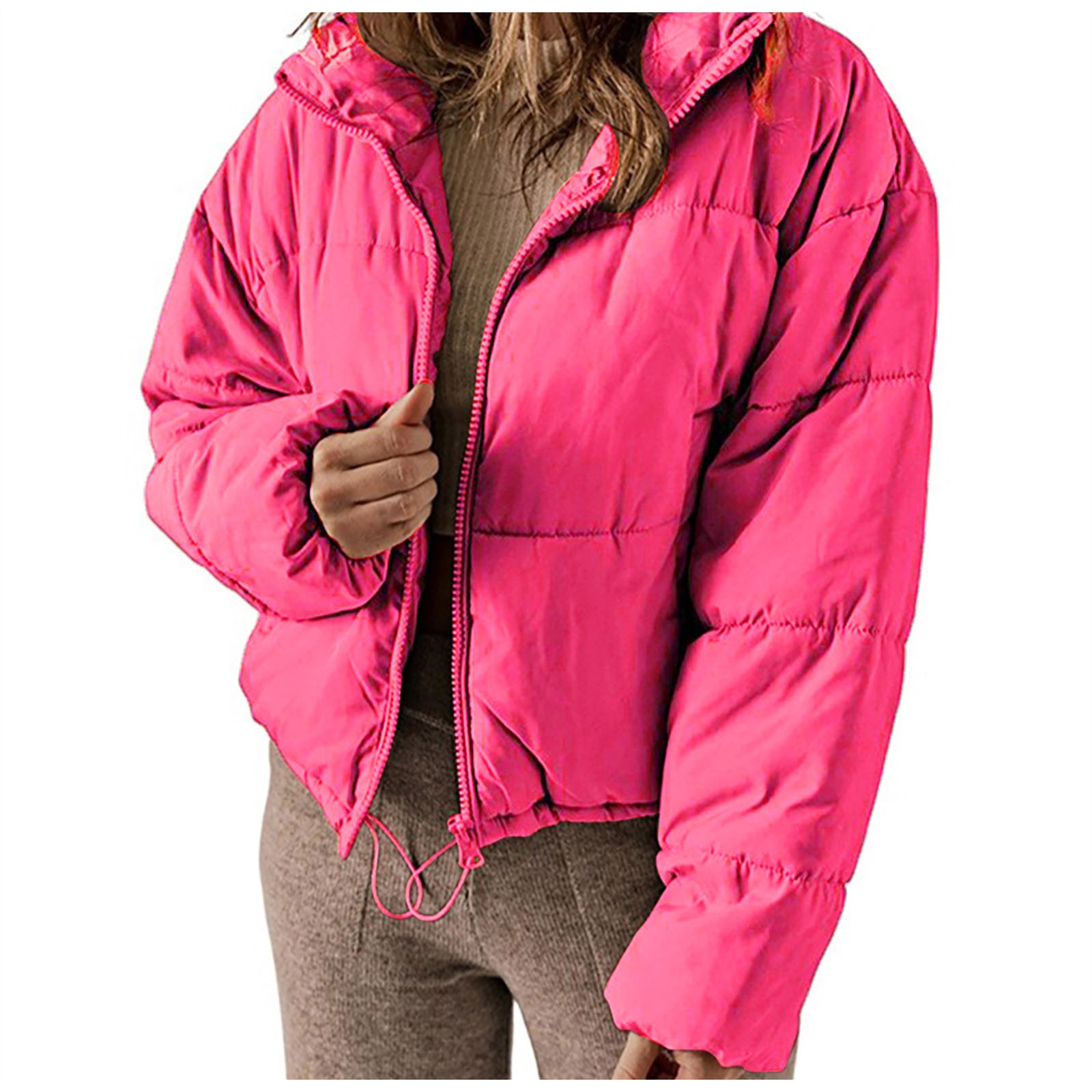 ChaoLingNeng Puffer Coats for Women, Lightweight Short Puffer Jacket ...