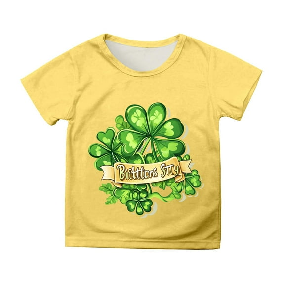ChaoLingNeng St Patrick Day Shirt Girls Irish Shamrock Printed Pattern ...