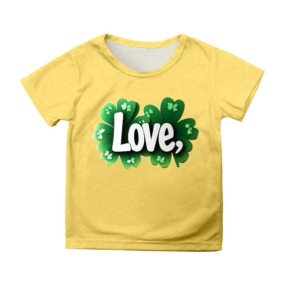 ChaoLingNeng St Patrick Day Shirt Kids Lucky Cute Graphic Print Green ...