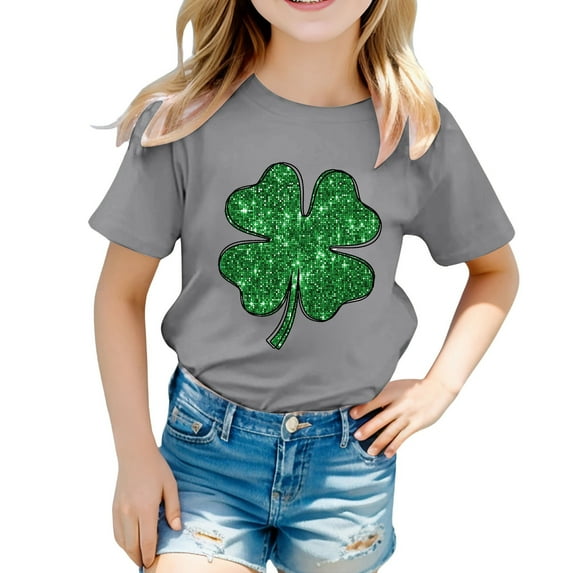 ChaoLingNeng St Patrick's Day Shirt for Girls Size 6t Shamrock Graphic ...