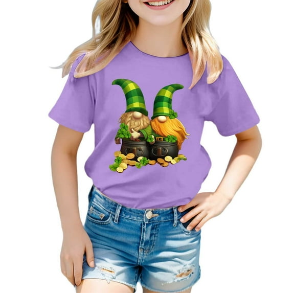 ChaoLingNeng St Patricks Day Shirt Kids Lucky Graphic T-Shirts Green ...