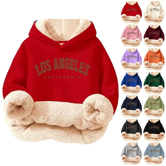 ChaoLingNeng Sweatshirts for Girls, Winter Fleece Sherpa Lined Hoodie ...